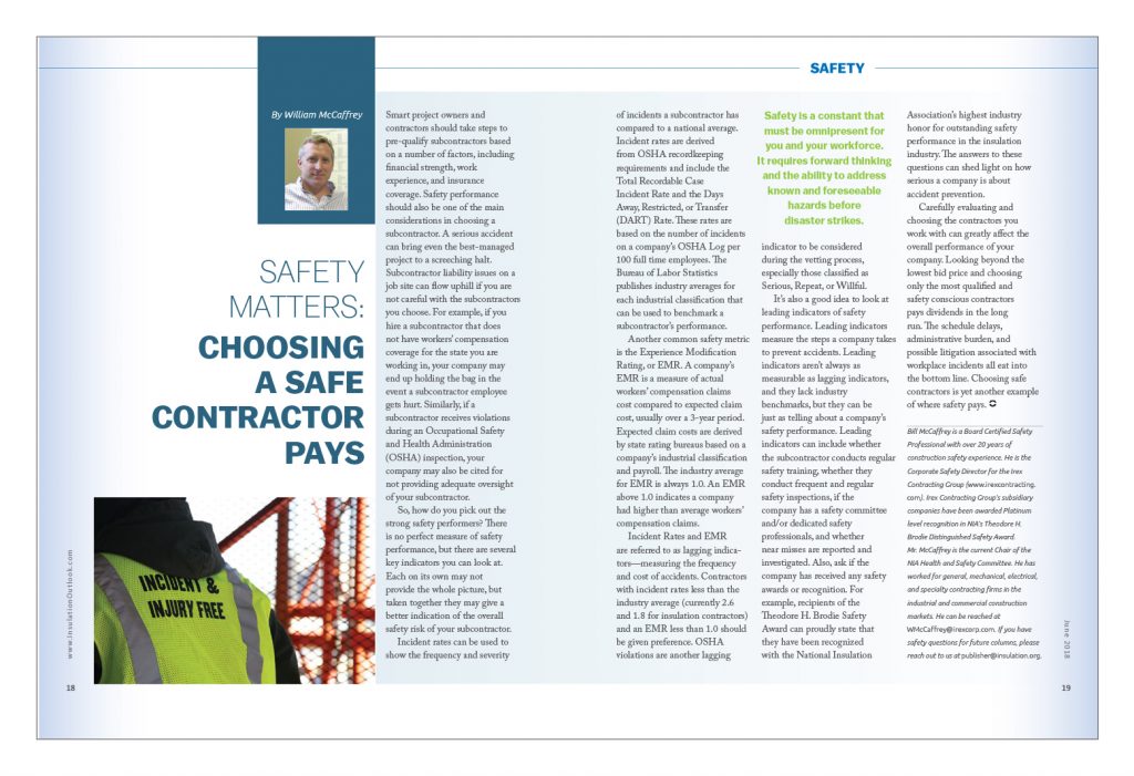 Safety Matters: Choosing A Safe Contractor Pays - Insulation Outlook ...