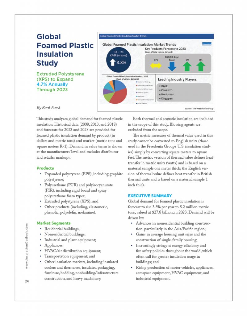 Global Foamed Plastic Insulation Study - Insulation Outlook Magazine