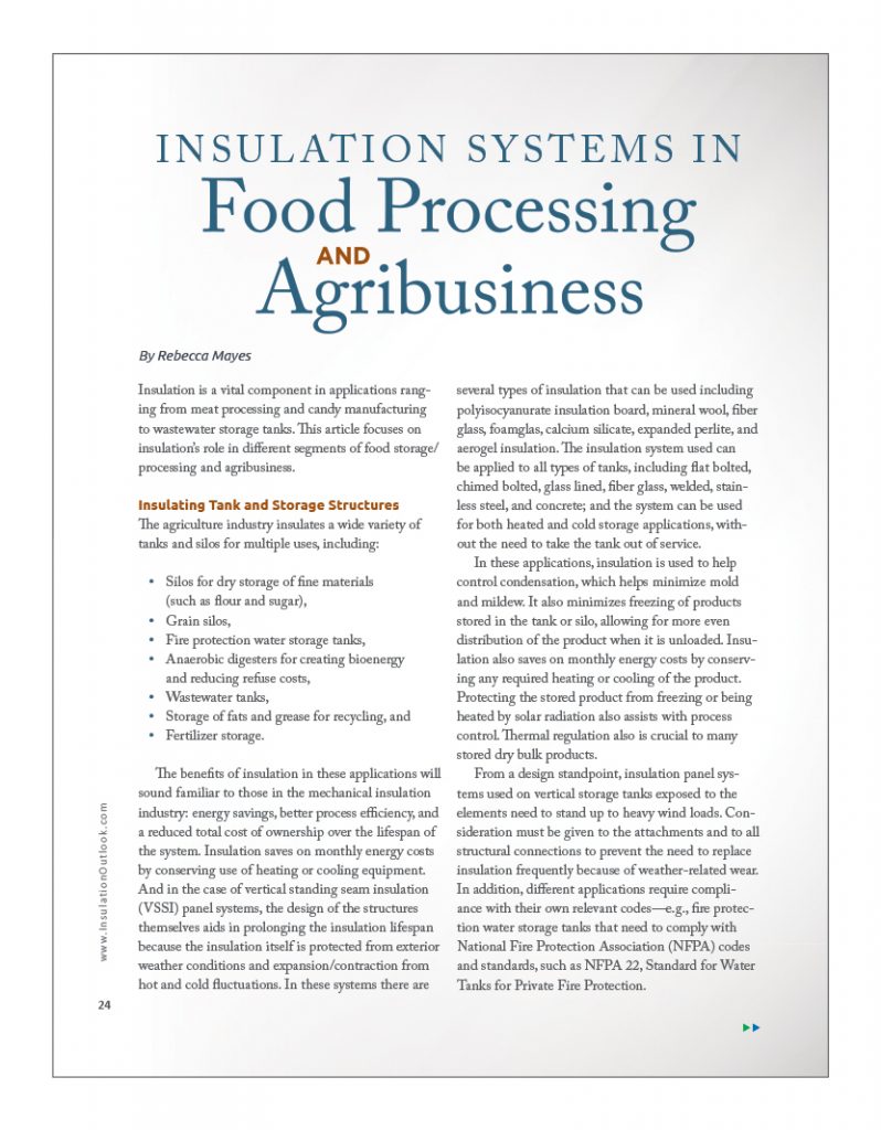 Insulation Systems in Food Processing and Agribusiness - Insulation ...