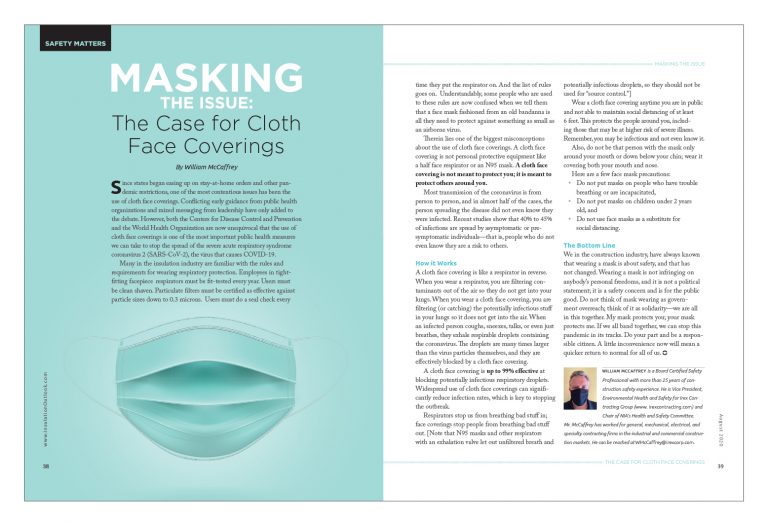 Masking the Issue: The Case for Cloth Face Coverings - Insulation ...