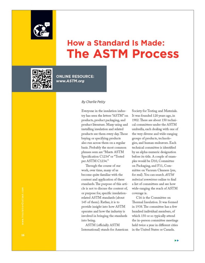 How a Standard Is Made: The ASTM Process - Insulation Outlook Magazine