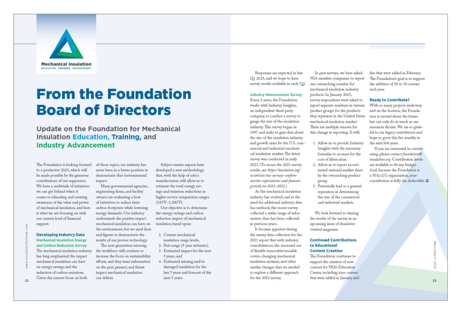 Update on the Foundation for Mechanical Insulation Education, Training ...