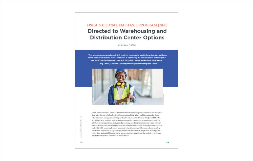 OSHA National Emphasis Program (NEP) Directed to Warehousing and ...