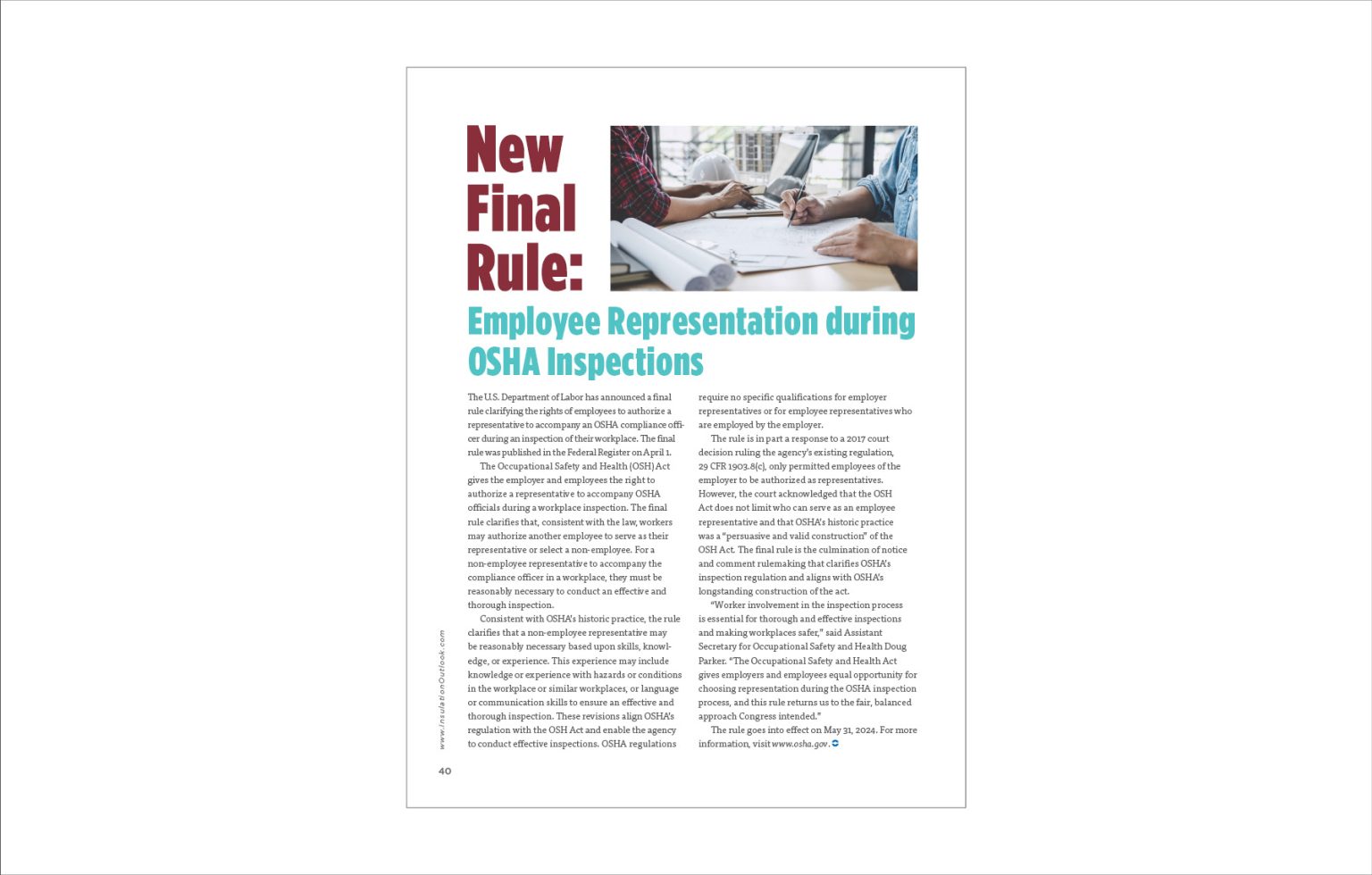 New Final Rule: Employee Representation during OSHA Inspections ...